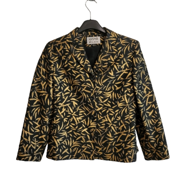 Kasper | Jackets & Coats | Kasper 0 Silk Womens Size 6 Petite Black And ...